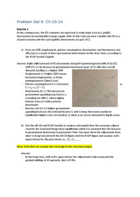 Tutorial Problem Set 9 Problem Set 9 Ch Exercise 1 In The Coming Years The Eu Countries Are