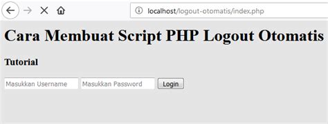 cara membuat script php logout otomatis tutorial