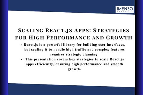 Ppt Scaling Reactjs Apps Strategies For High Performance And Growth Powerpoint Presentation