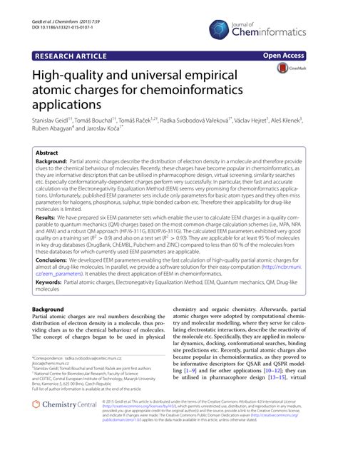 PDF High Quality And Universal Empirical Atomic Charges For