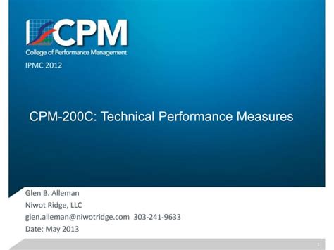 Technical Performance Measures Ppt