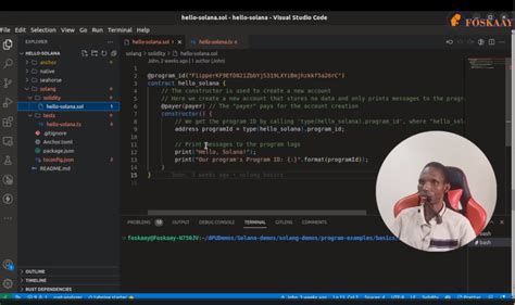 Hello World Solana Program Codes Walkthrough Solang Solidity Solana