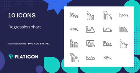 Regression Chart Icon Pack Outline 10 Svg Icons