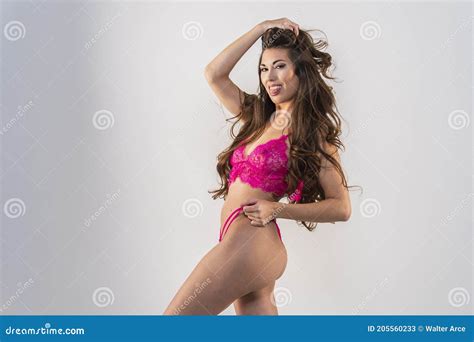 Mixed Race Lingerie Model In A Studio Environment Stock Image Image
