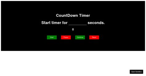 Timer Codesandbox