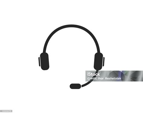 마이크가 있는 헤드폰 콜 센터용 헤드셋 아이콘 고객 지원 온라인 콜센터 서비스 24 7 청취하고 말하는 이어폰의 실루엣 운영자 및 핫라인의 로고 벡터 전화 사용에 대한 스톡