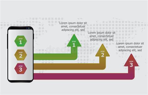 Infographic Template Process Step With Mobile Tablet Phone Presentation Infographic Vector