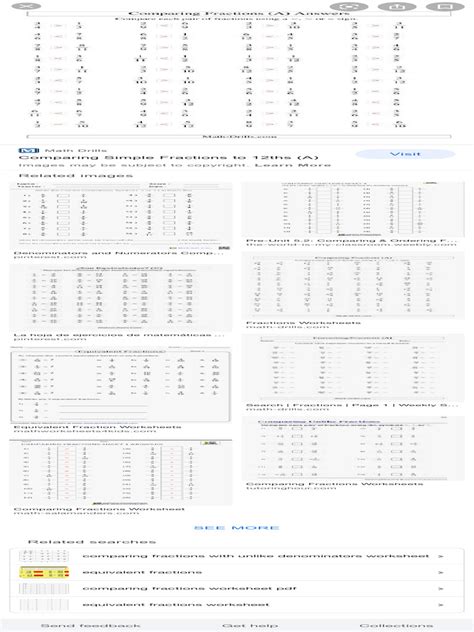 Comparing Fractions Worksheet Pdf