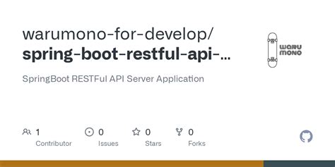 Github Warumono For Developspring Boot Restful Api Server Template