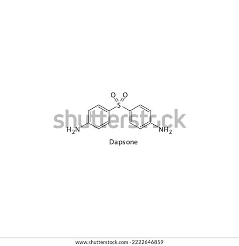 Dapsone Flat Skeletal Molecular Structure Dhfr Stock Vector Royalty
