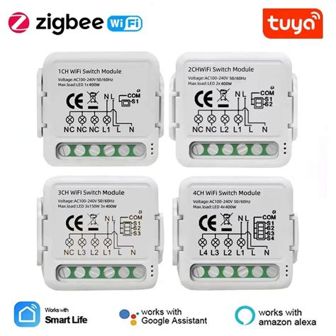 Tuya ZigBee Wifi Switch Module Smart Home DIY Light Breaker Gang Supports Way