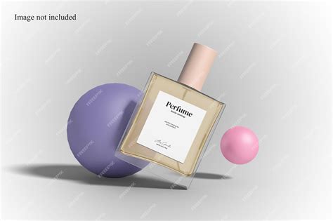 고객에게 디자인을 보여주기 위한 전면 보기 향수병 모형 프리미엄 Psd 파일