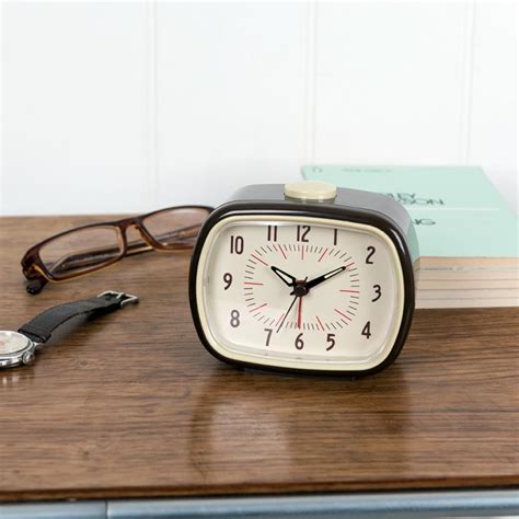 retro Brown Alarm Clock ﻿rex London