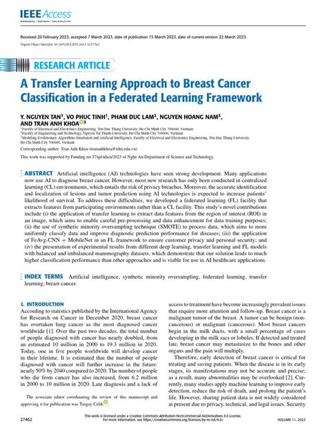 Q1 A Transfer Learning Approach To Breast Cancer Classification In A Federated Learning
