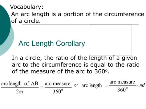Section Circumference Arc Length Ppt