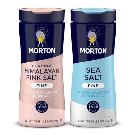 Morton Shaker Set Fine Sea Salt 176 Oz And Fine