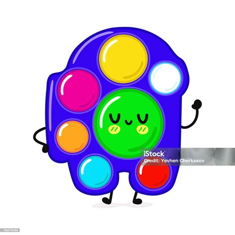 귀여운 재미 간단한 보조 개 캐릭터 벡터 핸드 그린 만화 가와이 캐릭터 일러스트 아이콘 흰색 배경에 격리 간단한 보조개 캐릭터