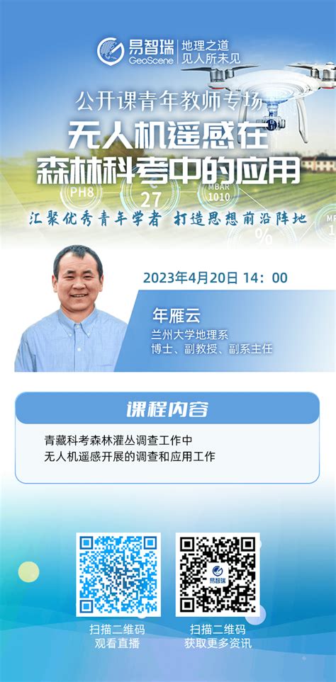 【公开课专题周】年雁云：无人机遥感在森林科考中的应用 技术 活动 通知