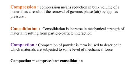 Compression And Compaction Physics Of Tablet Compression Pptx Chemistry Science