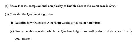 Solved A Show That The Computational Complexity Of Bubble
