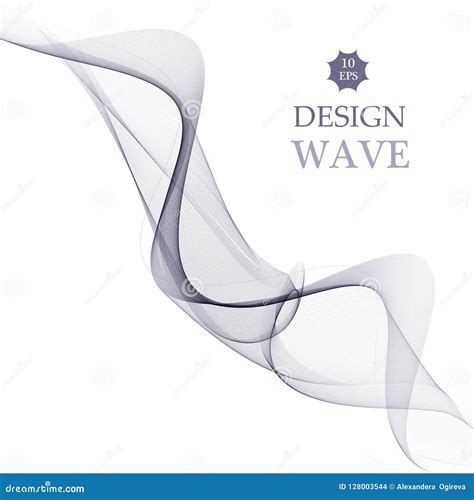Abstract Smooth Color Wave Vector Curve Flow Blue Motion Illustration Smoke Design Stock