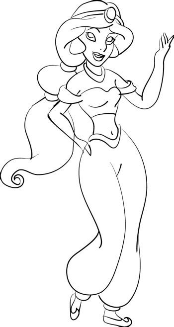 How To Draw Jasmine From Aladdin With Easy Step By Step Drawing Tutorial How To Draw Step By
