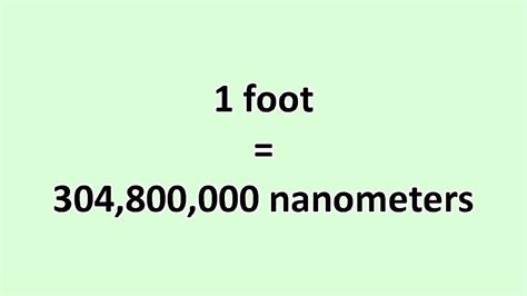 Convert Foot To Nanometer Excelnotes