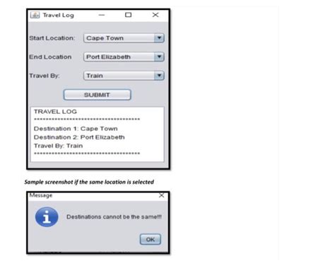 Solved Write A Java GUI Application To Capture Travel Chegg