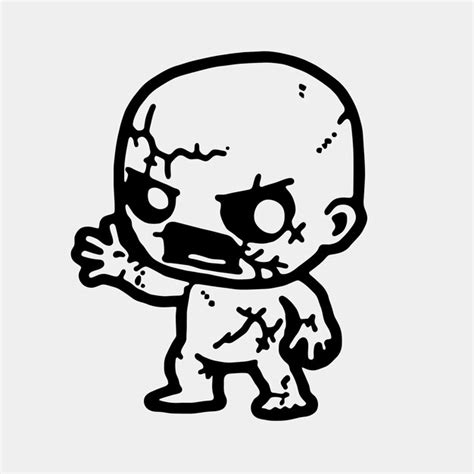 Premium Vector Line Art Chibi Zombies