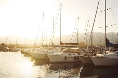 Premium Ai Image Small Boats And Yachts In The Bay Of The Sea At
