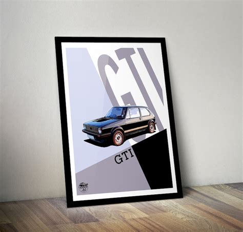 Vw Golf Mk1 Gti Print Vw Golf Mk1 Gti Poster Hot Hatch Print Volkswagen Golf Gti Print Vw