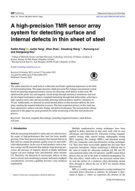 a high precision tmr sensor array system for detecting surface and