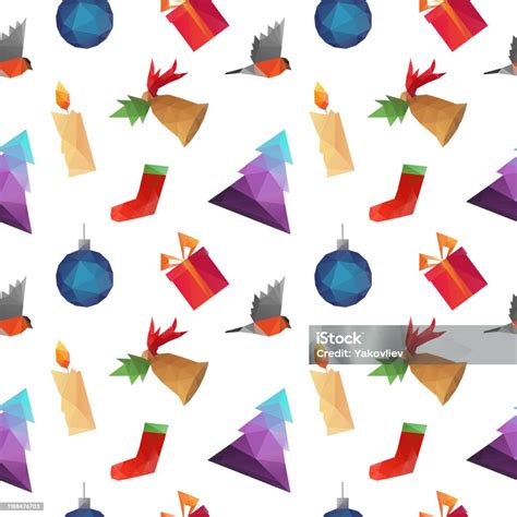 축제 선물 상자 삼각형 모양 원활한 패턴 배경 포장지 템플릿 다각형 디자인 그림입니다 겨울에 대한 스톡 벡터 아트 및 기타 이미지 겨울 공휴일 기하 도형 Istock