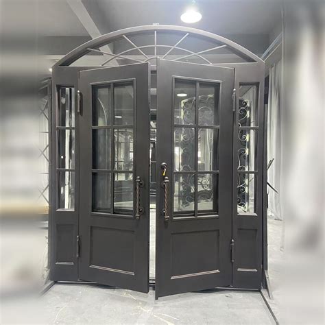 Thermal Break Steel French Single Door With Sidelights Kickplate Tfd022