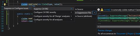 C How To Disable Specific Code Analysis Warning For Entire Class Stack Overflow