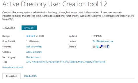 Active Directory User Creation Tool 12