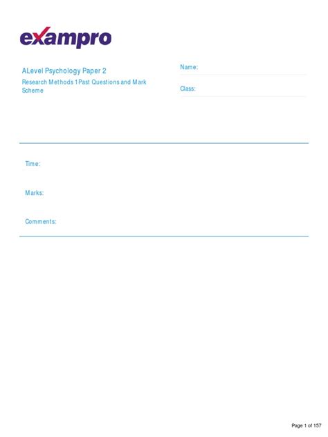 Research Methods Psychology Aqa Pdf Experiment Spearmans Rank