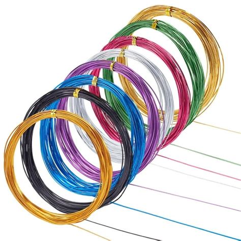 80m 8 Colored Aluminum Craft Wire 1mm Wide Flat Metal Jewelry Beading