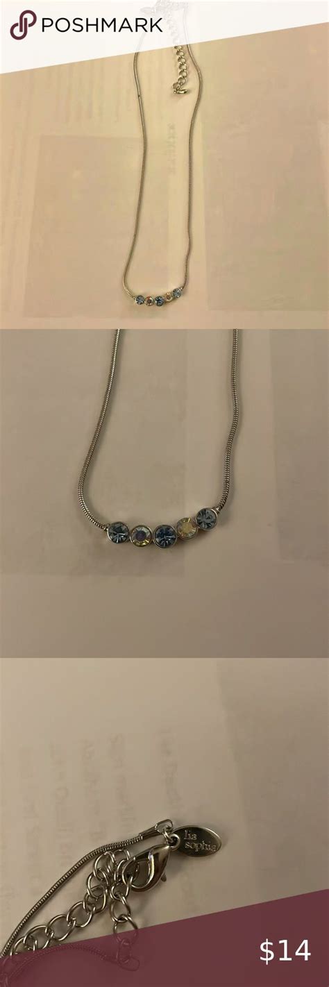 Lia Sophia Choker Necklace With Blue And Clear Crystals Necklace Chokers Beautiful Necklaces