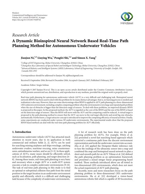 Pdf A Dynamic Bioinspired Neural Network Based Real Time Path Planning Method For Autonomous