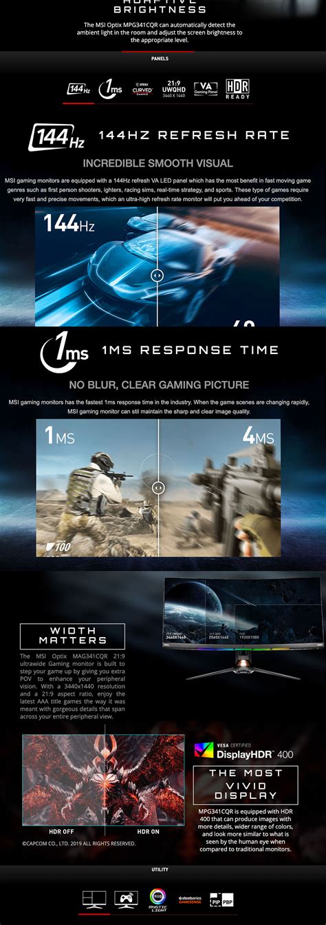 Buy Msi Optix Mpg Cqr Uwqhd Hz Adaptive Sync Hdr In Monitor Optix Mpg Cqr Pc Case