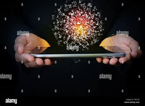 Man Showing The Binary Digits Stock Photo Alamy