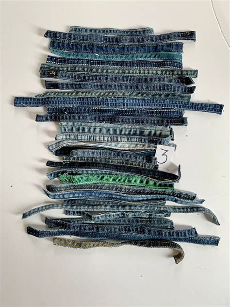 Salvaged Denim Blue Jean Seams For Repurposing Lot Of 30 Etsy
