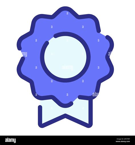 Badge Ribbon Label Award Single Isolated Icon With Dash Or Dashed Line Style Vector Illustration