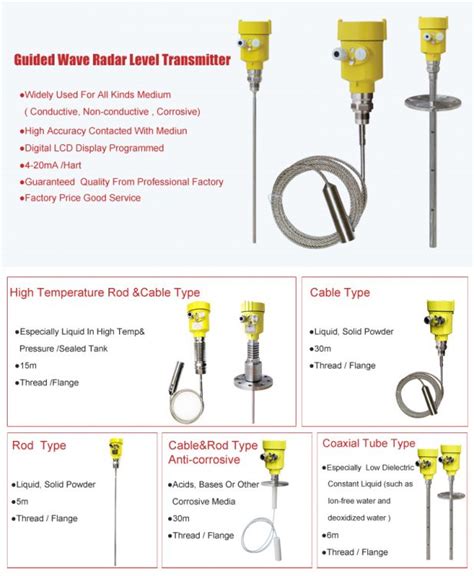 Guided Wave Radar Level Transmitter Coaxial Guided Wave Radar Level Meter Guided Wave Level Meter