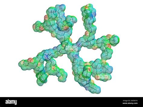 Dendrimer Molecular Structure Showing The Electrostatic Potential As Lines With The Stick