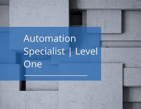 Automation Specialist Level One Tosca Tricentis