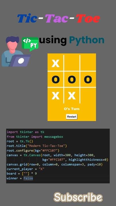 Python Beginners Project Tic Tac Toe With Tkinter Coding Python