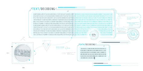 premium vector server data processing interface with text decoding
