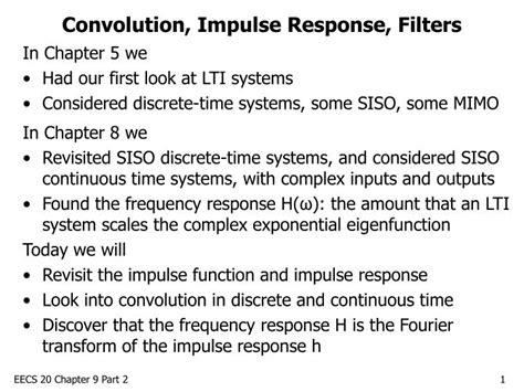 Ppt Convolution Impulse Response Filters Powerpoint Presentation Free Download Id1286893